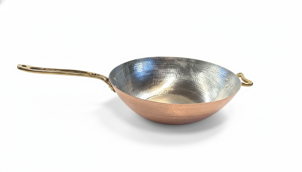 14.5" Copper Wok with Long Handle | Amoretti Brothers
